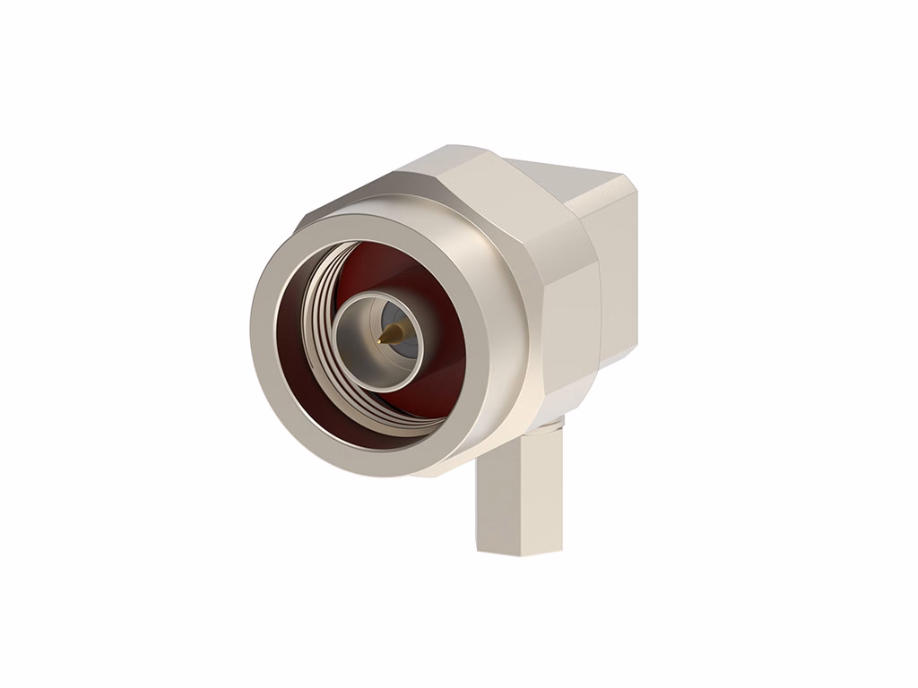 N Jack, Straight, Bulkhead, Crimp, RG-178, RG-196 Cable, Brass Body, Nickel (Ni) Plated, with Jam Nut and Lockwasher, IP68, Tray, 50 Ohms