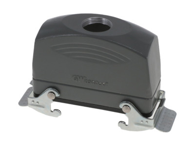 Heavy-Duty Standard (STD) Double Lever Coupler, Die-cast Aluminum, with 2 Levers, Top Entry, with Gasket, Size 24B «104x27», Pg21 Thread, High Construction, Grey for sale