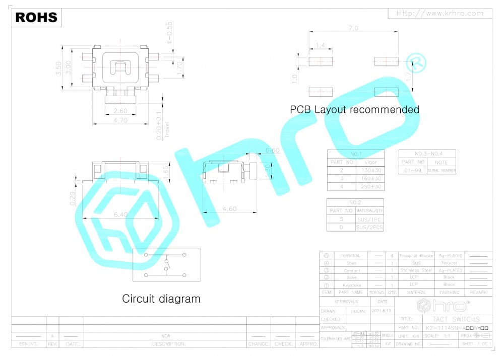 K2-1114SN-A4SW-06 manufacturer drawing