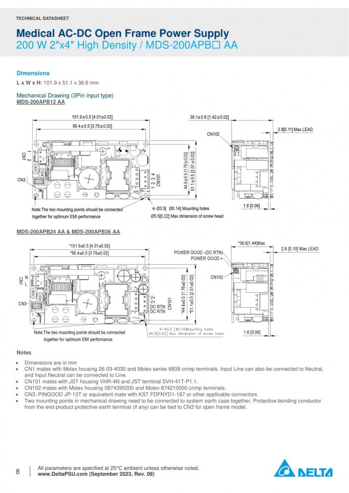 DELTA MDS-200APB36 AA datasheet page 8