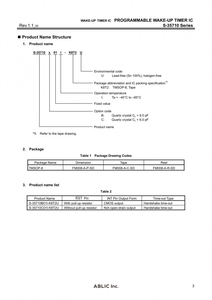ABLIC S-35710 series datasheet page 3
