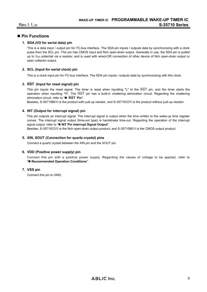 ABLIC S-35710 series datasheet page 5