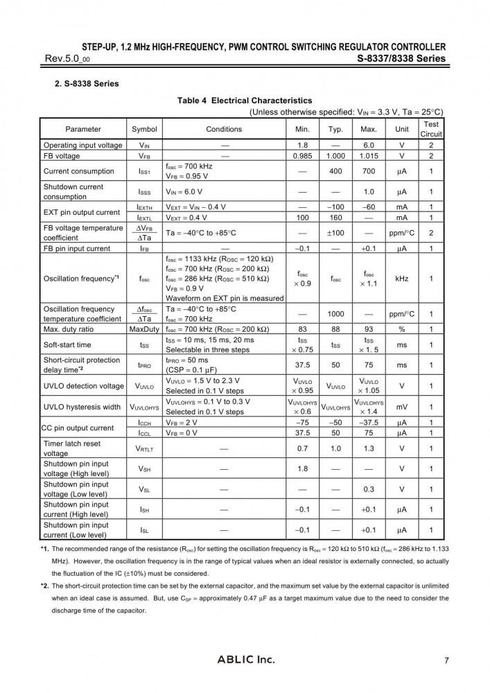 ABLIC S-8337AAFA-P8T1G datasheet page 7
