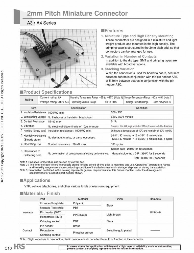 HRS A3 A4 series catalog page 1
