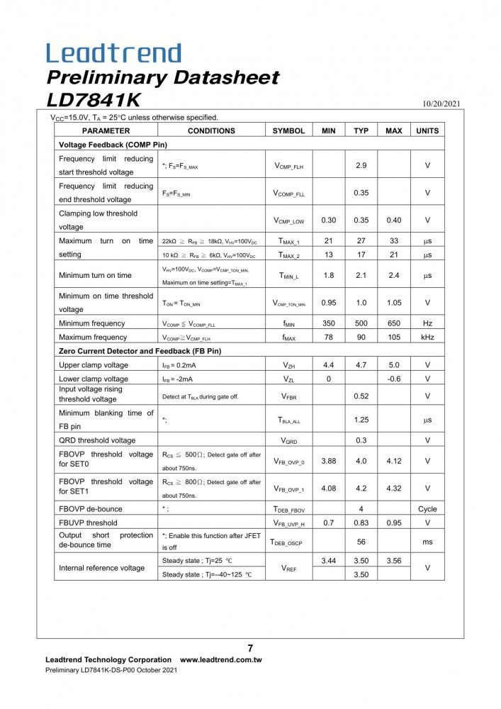 LD7841KGS datasheet page 7