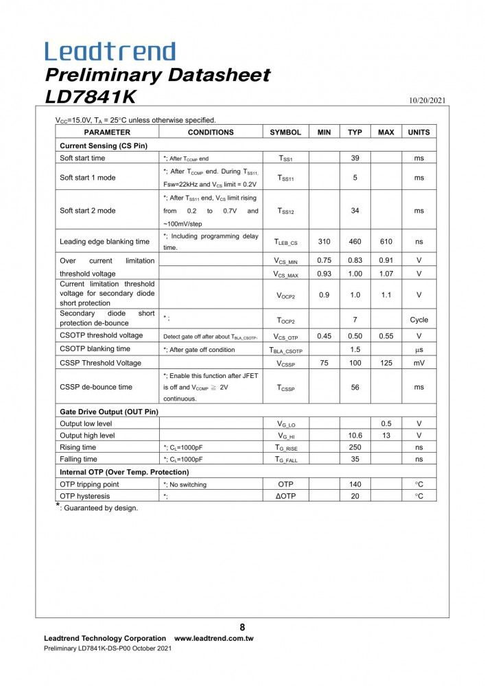 LD7841KGS datasheet page 8