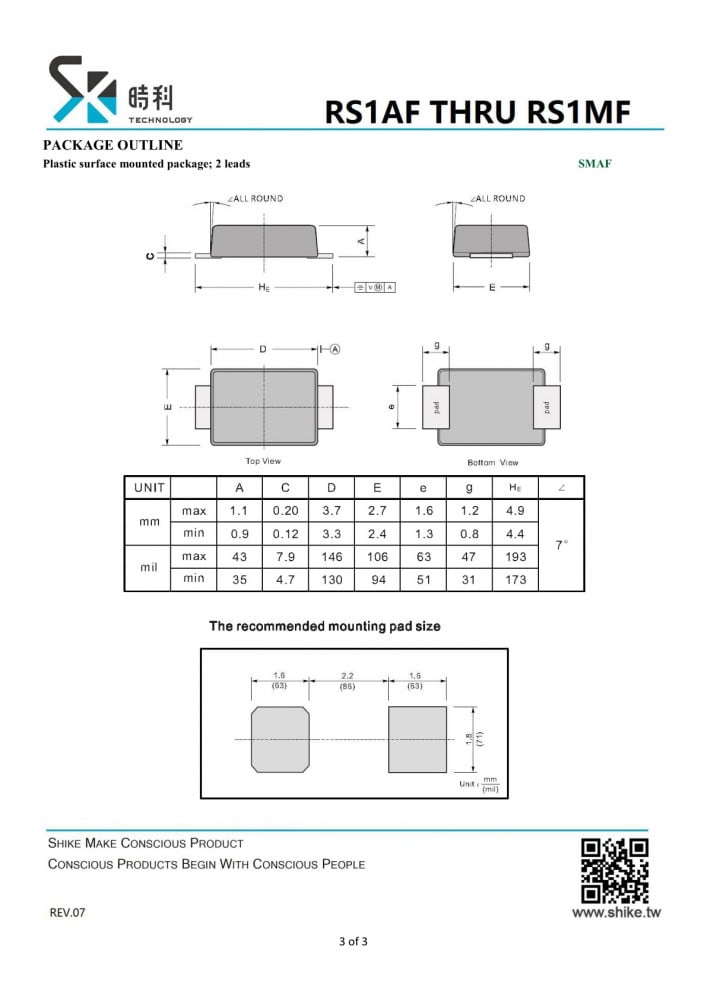 RS1AF datasheet page 3