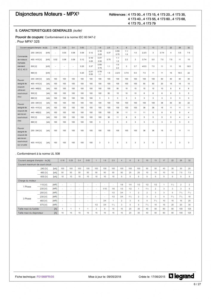 Legrand MPX³ technical document page 6