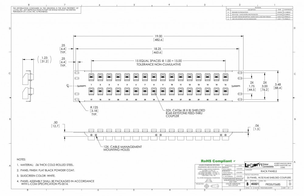 L-com PR35UT568S technical document preview