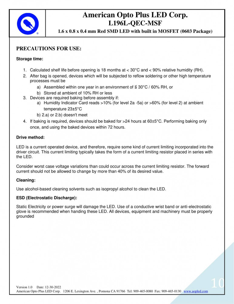 L196L-QEC-MSF datasheet page 10