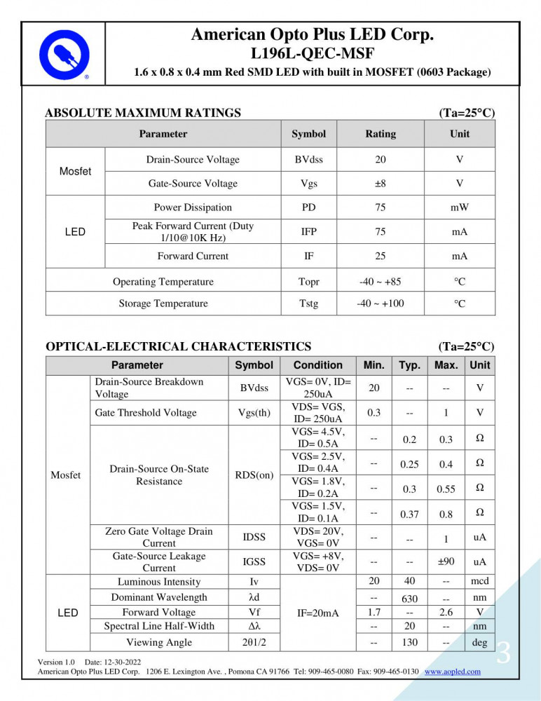 L196L-QEC-MSF datasheet page 3