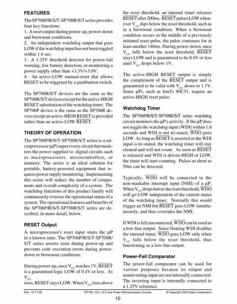 SP708TE datasheet page 10