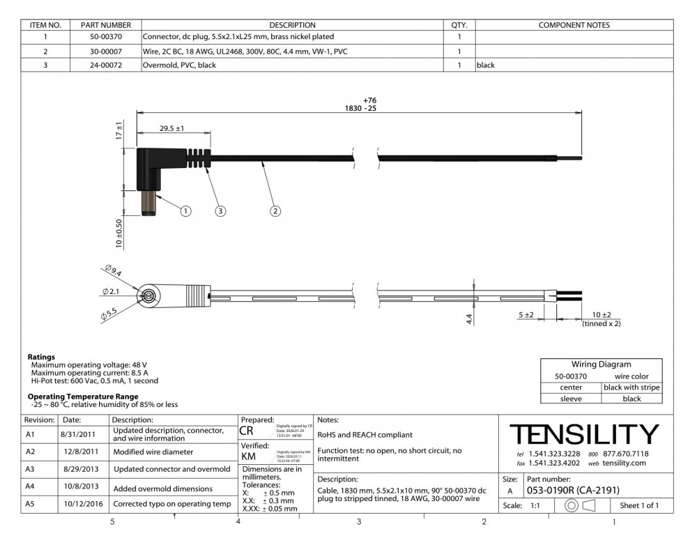 053-0190R product drawing and specification page