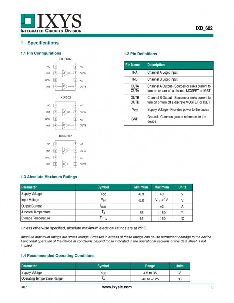 IXDN602SIATR datasheet page 3