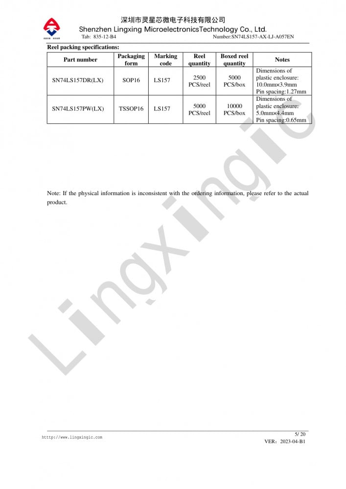 SN74LS157N(LX) datasheet page 5