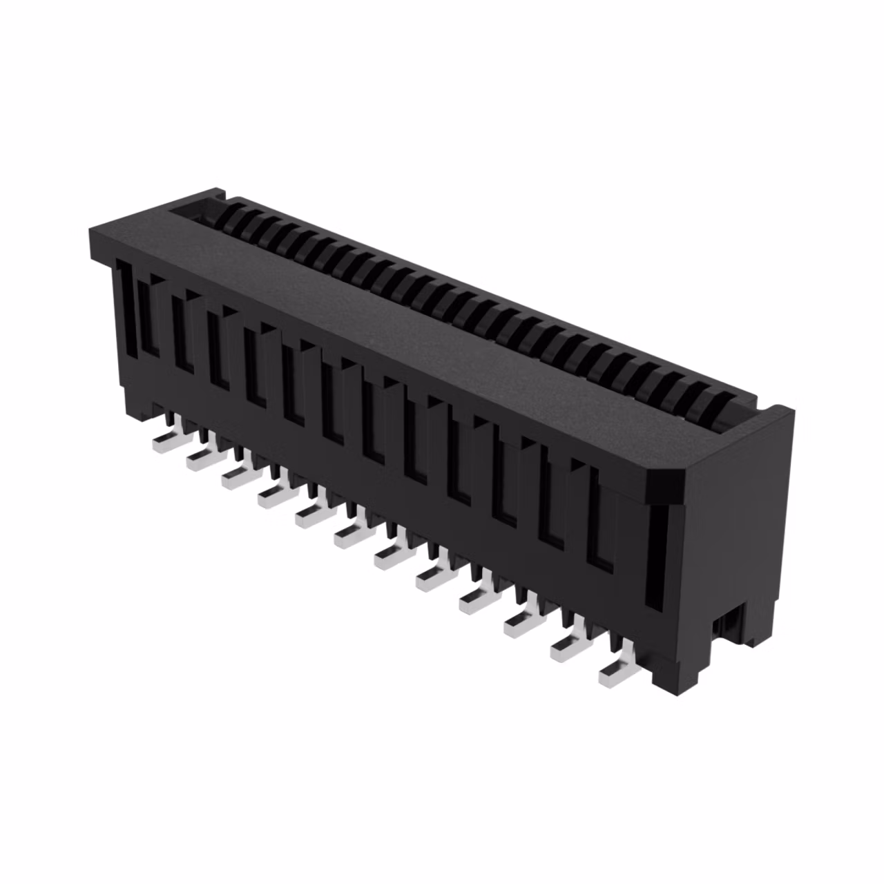 Easy-On FFC/FPC Connector, 0.50mm Pitch, Surface Mount, Vertical, Non-ZIF, Standard Footprint, Tin Bismuth Plating, Short Terminal Type, Black, 24 Circuits for sale