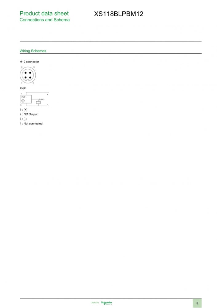 XS118BLPBM12 product documentation page 5