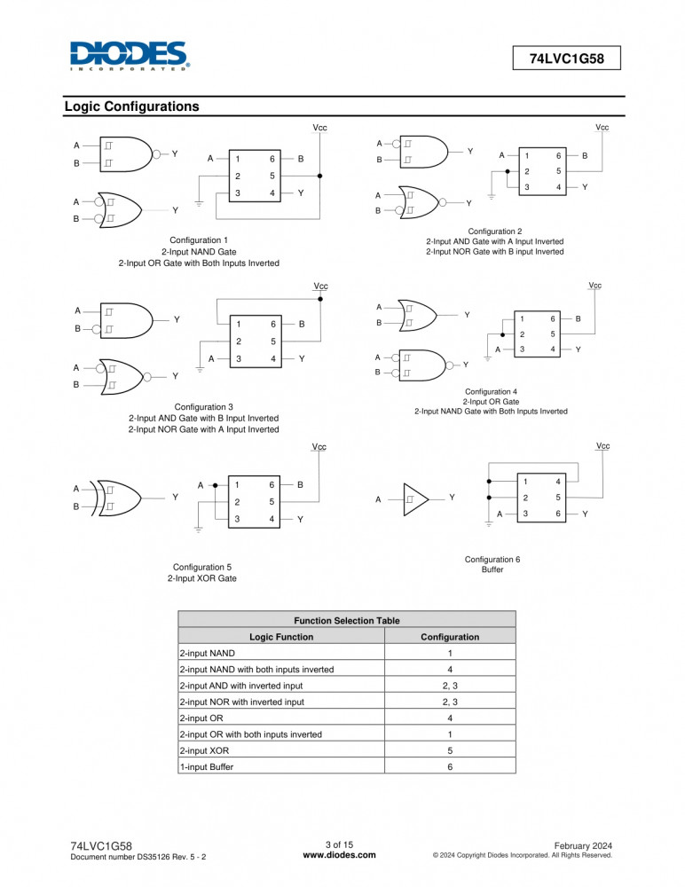 74LVC1G58FZ4-7 datasheet page 3
