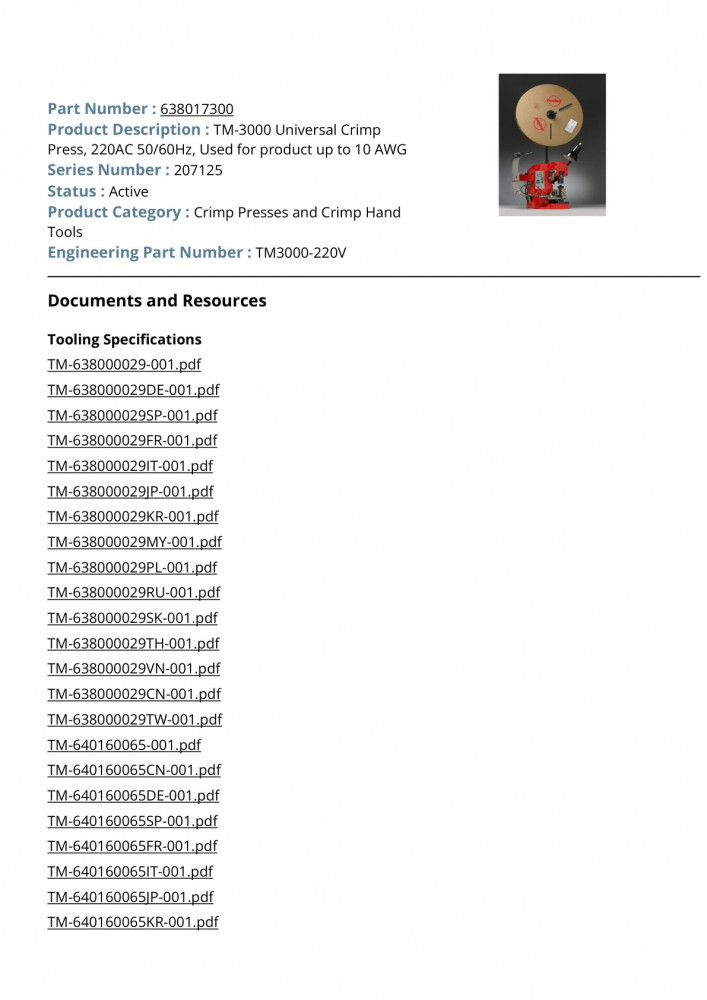 Molex TM-3000 documentation image, page 1