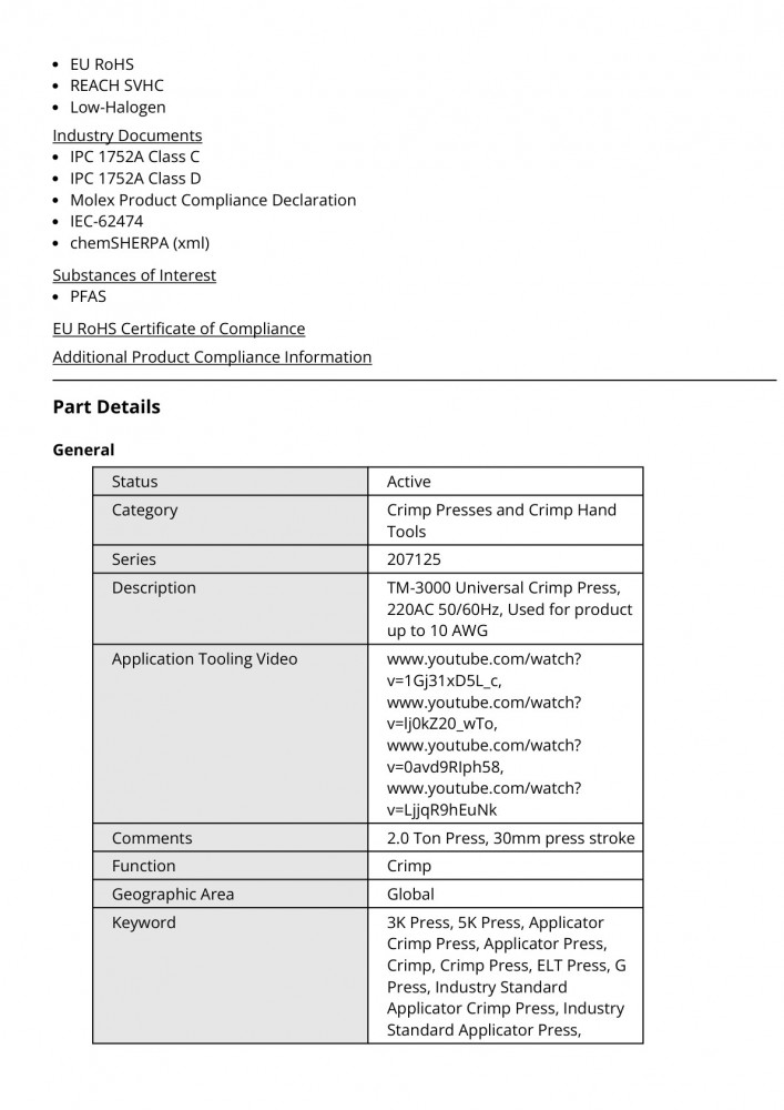 Molex TM-3000 documentation image, page 3