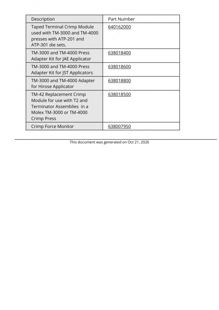Molex TM-3000 documentation image, page 5