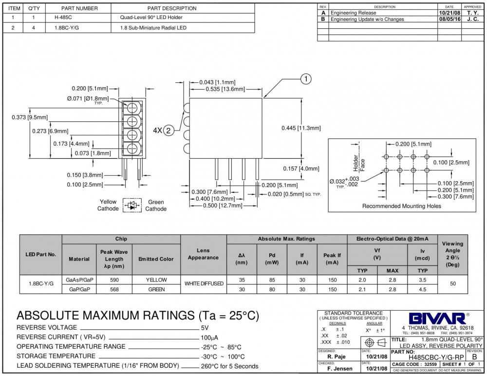 H485CBC-Y/G-RP technical document preview