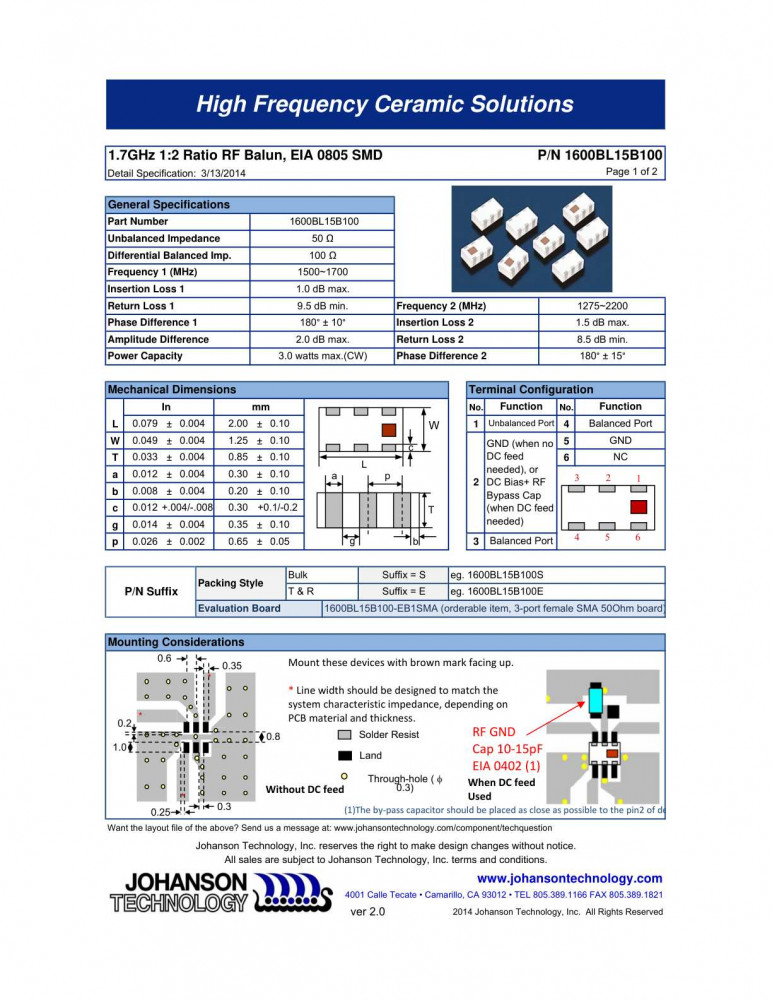 1600BL15B100E datasheet page 1