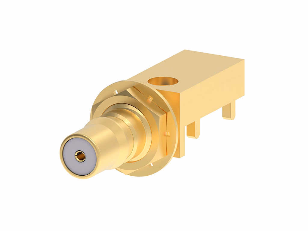 QMA Jack, Right-Angle, Bulkhead Receptacle, PCB, Edge Mount, 50 Ohms for sale