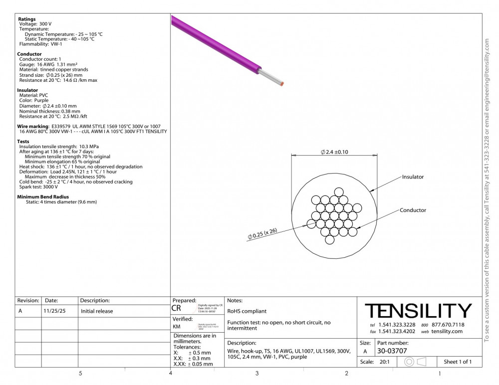 Tensility International 30-03707 product drawing