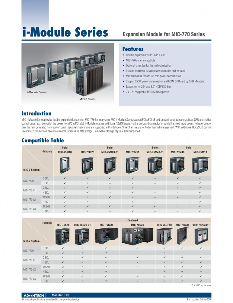 MIC-75M11 documentation page 1