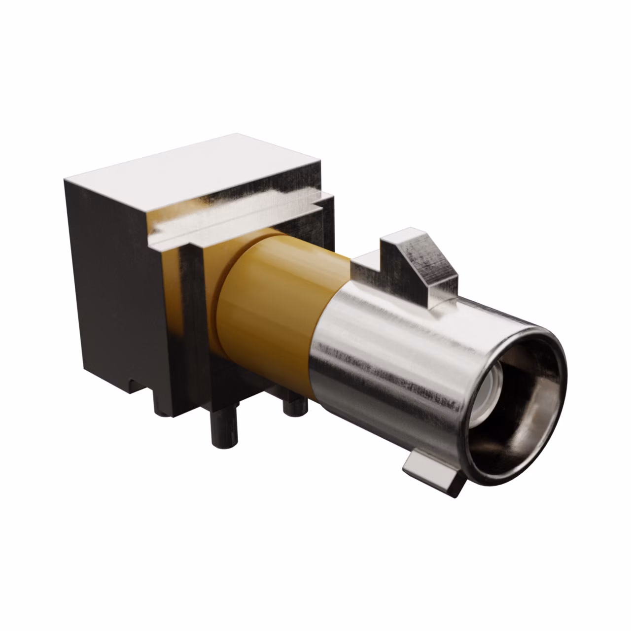 FAKRA Jack, Right-Angle, PCB Receptacle, Through Hole, Die Cast Body, Tin (Sn) Plated, Keying Code K, Tape and Reel, 50 Ohms for sale