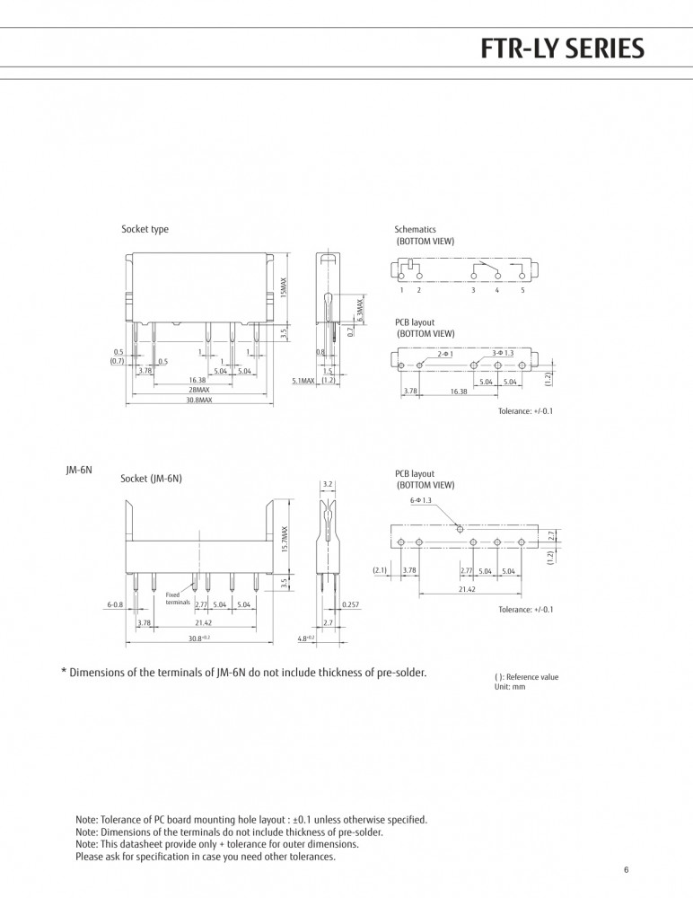 FTR-LY series datasheet page 6