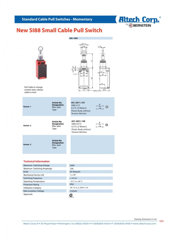 Altech cable pull switch documentation page 5