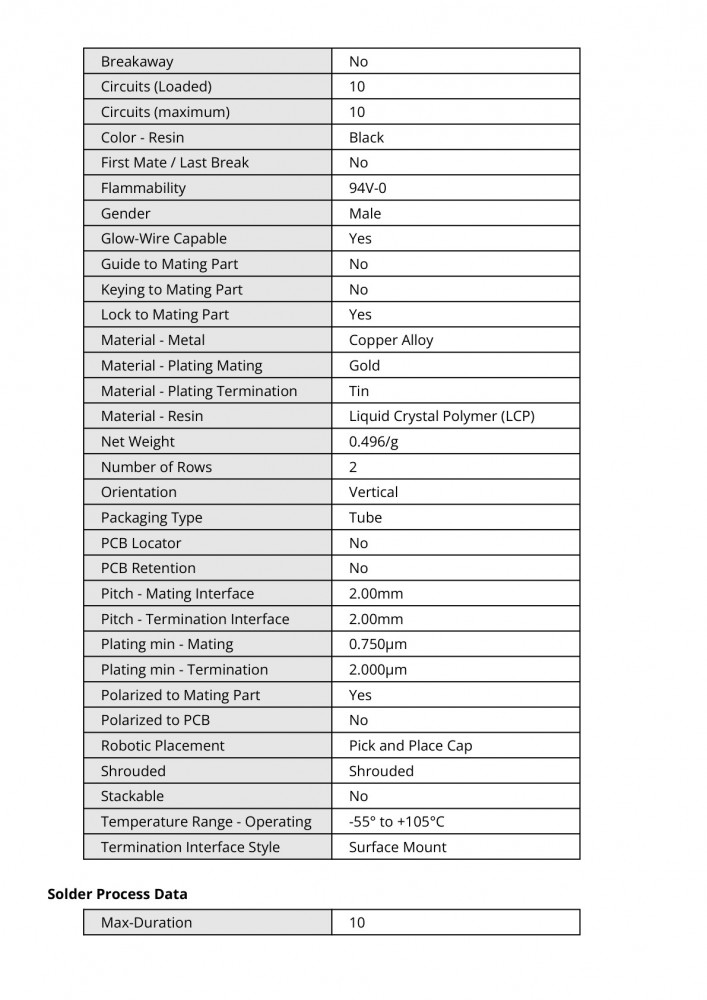 Molex Milli-Grid product specification page 3