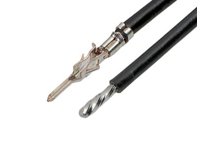 Pre-Crimped Lead Micro-Fit 3.0 Male-to-Pigtail, Tin (Sn) Plating, 225.00mm Length, 20 AWG, Black for sale