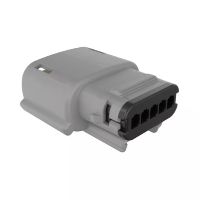 MX150 Mat-Sealed Female Connector Assembly, Single Row, 5 Circuits, Keying Option B, Light Gray for sale