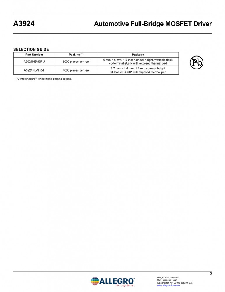 A3924 datasheet page 2