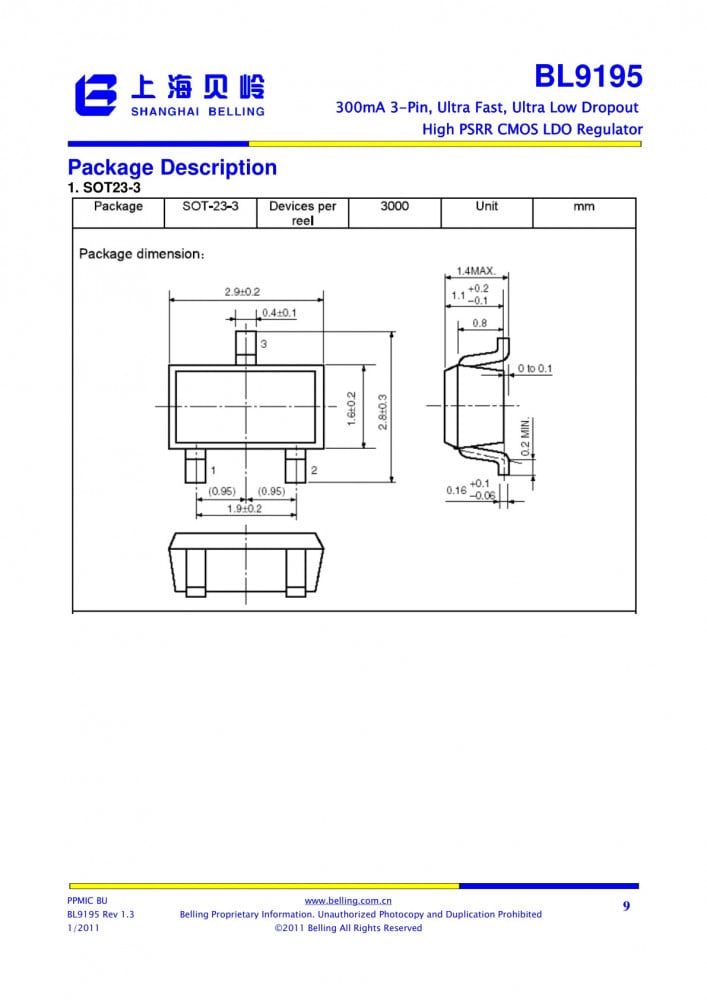 BL9195 datasheet page 9