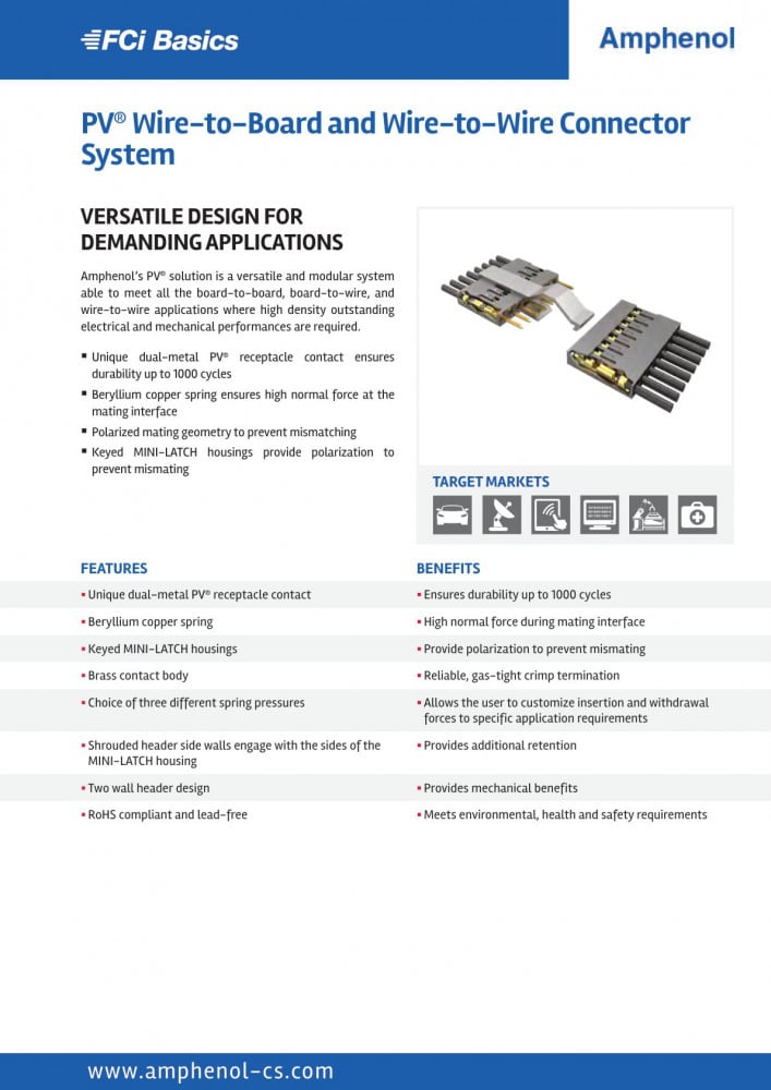 Amphenol PV connector technical document page 1