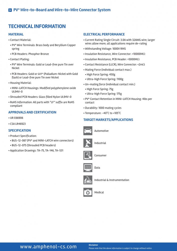 Amphenol PV connector technical document page 2