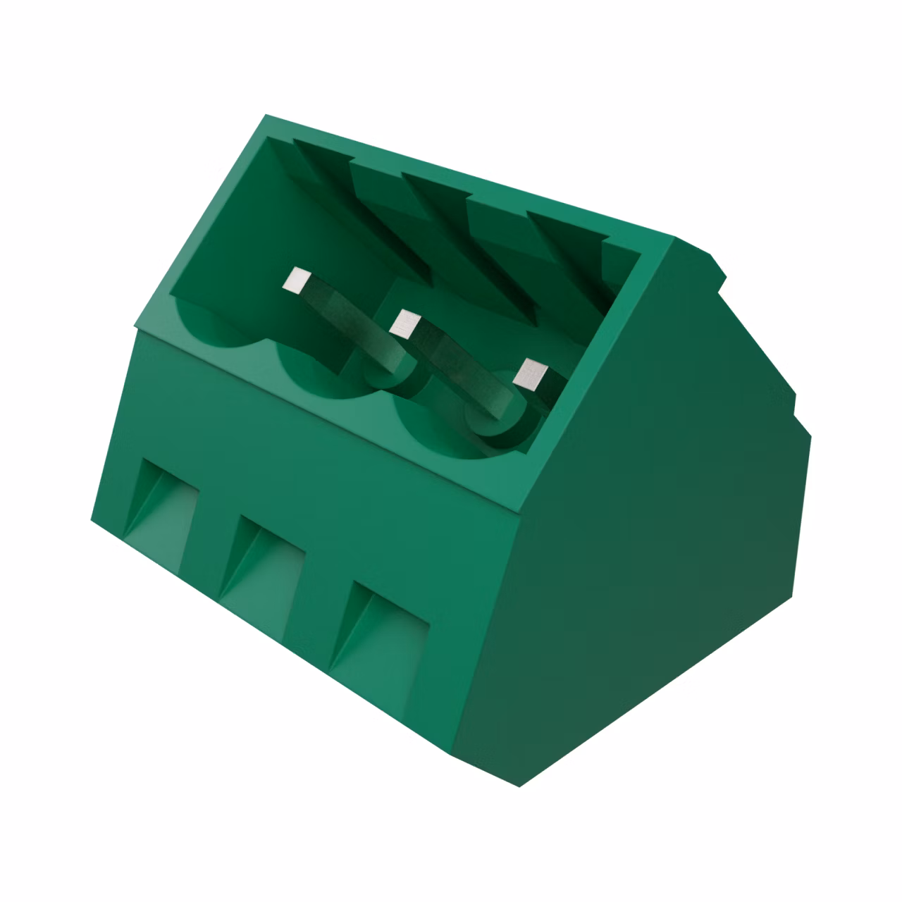 5.00mm Pitch Eurostyle 45° Angle PCB Header, Closed Ends, 3 Circuits, Green for sale