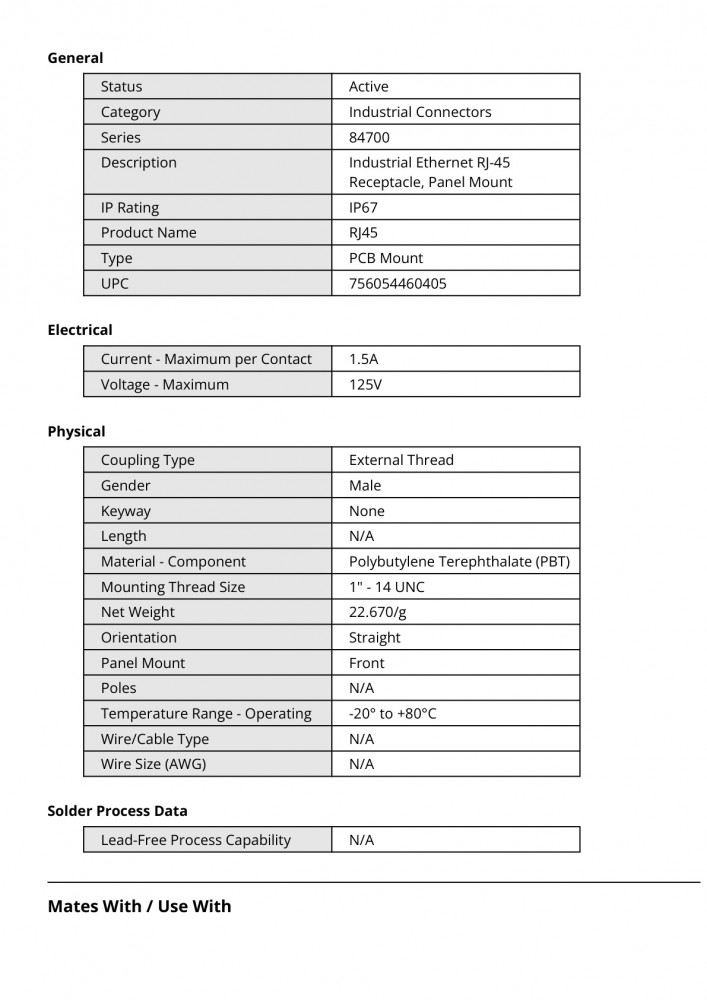 MOLEX 847000001 document image, page 2