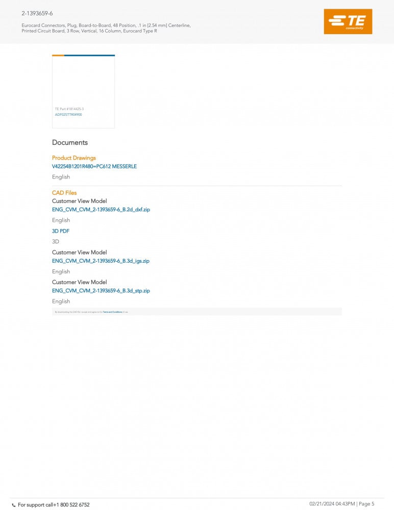 TE Connectivity 2-1393659-6 document page 5