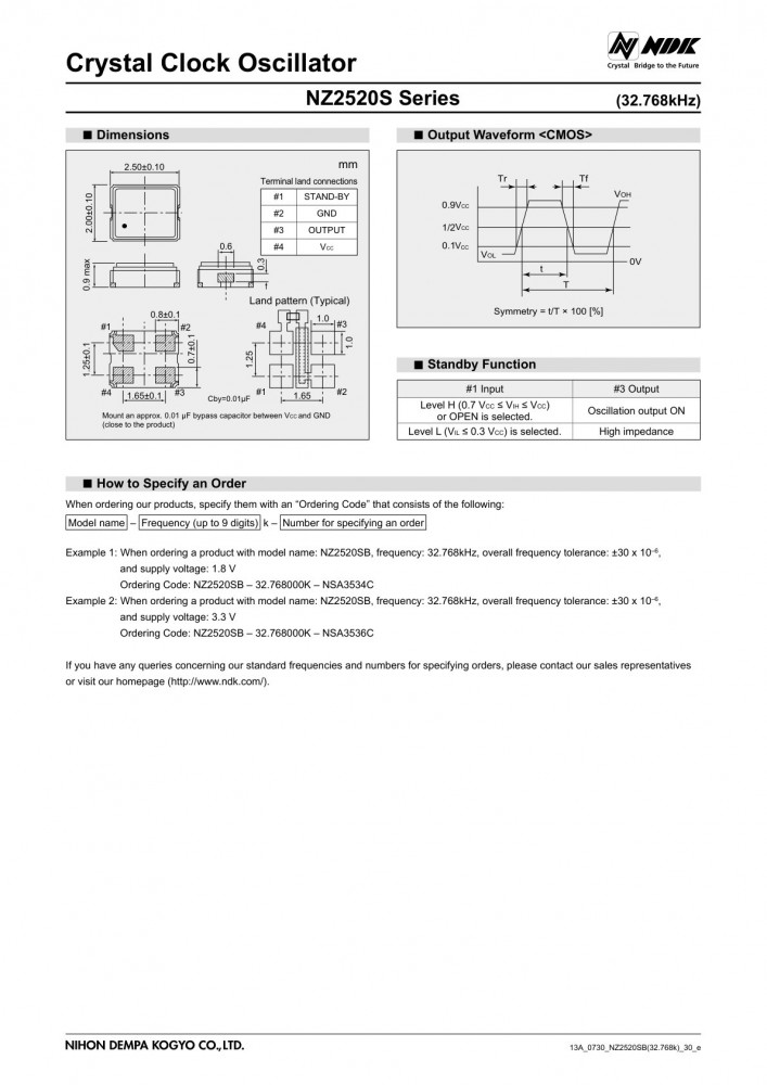 NDK NZ2520SB technical document page 2