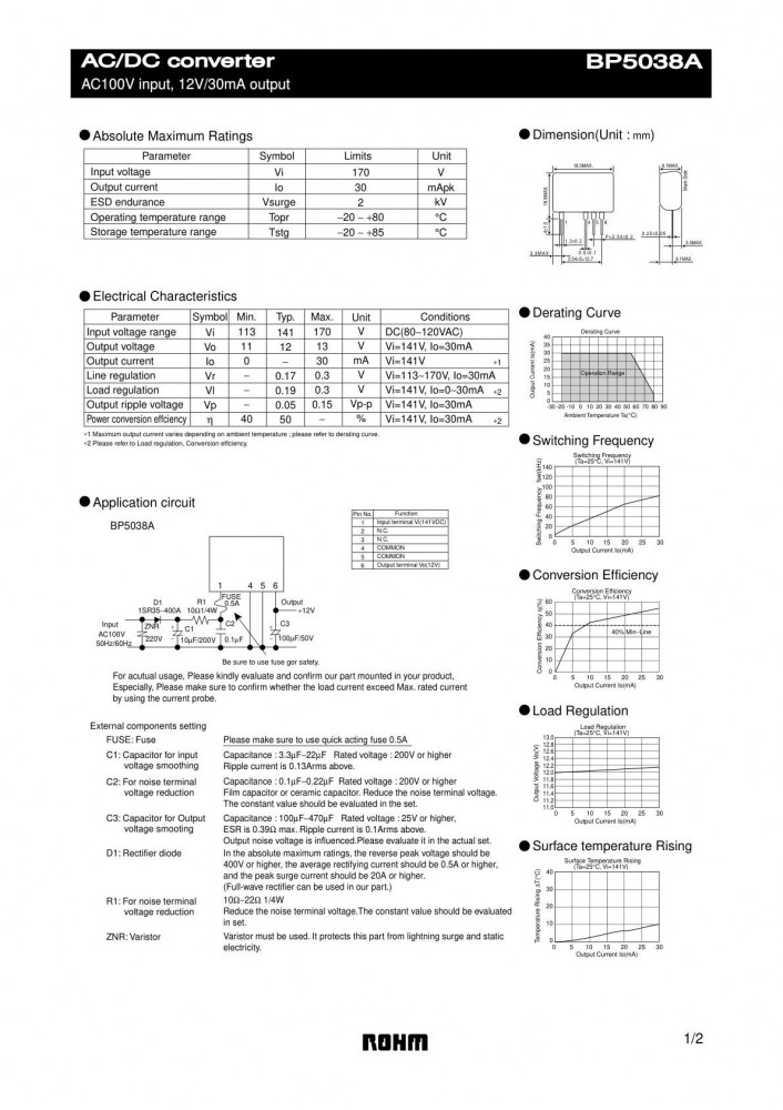 ROHM BP5038A technical document page 1