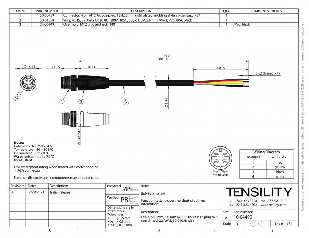 Tensility International 10-04490 product drawing