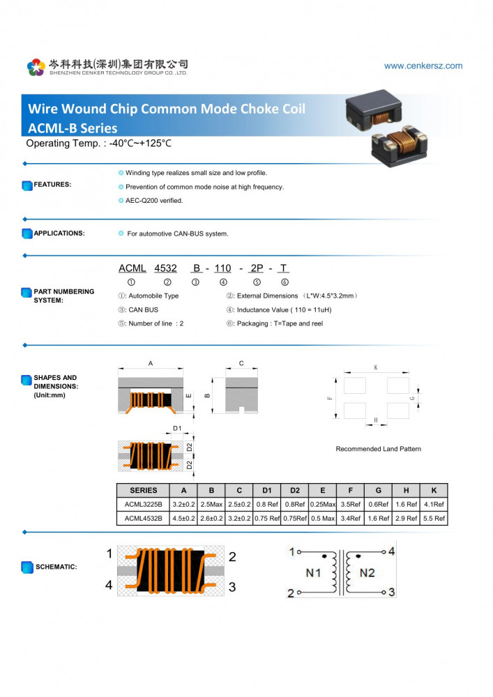 CENKER ACML-B series datasheet page 1