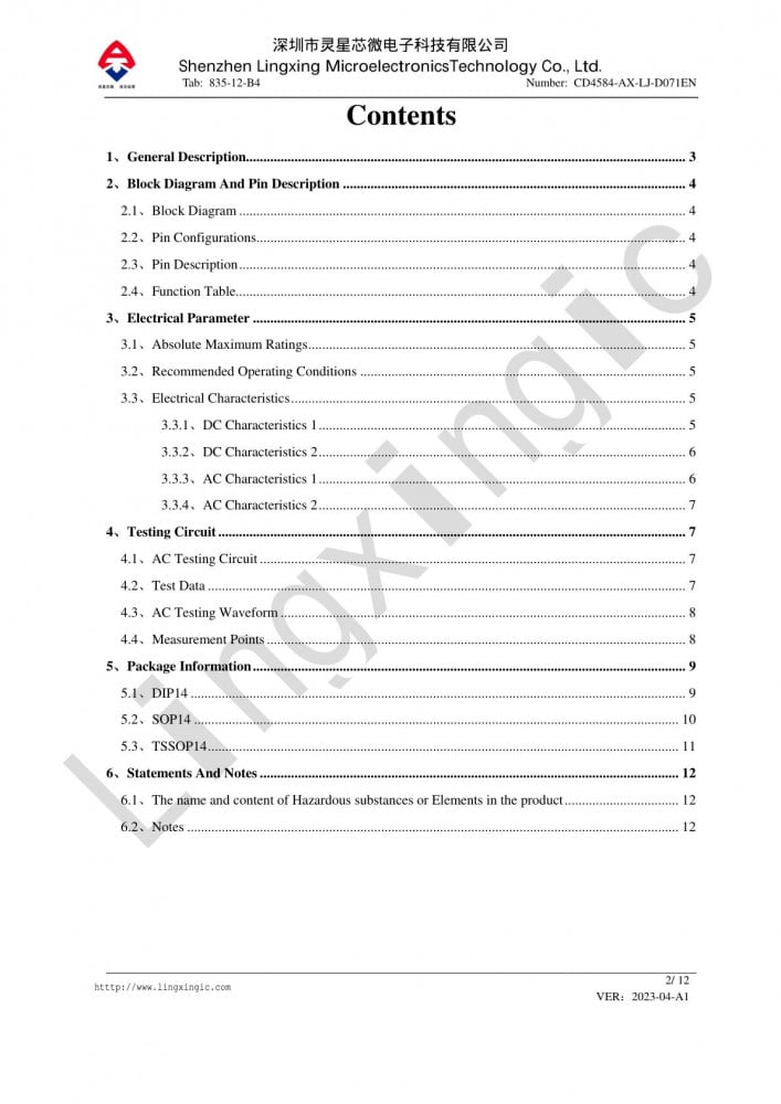 CD4584BM(LX) datasheet page 2