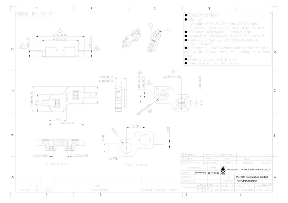 CPG135001S30 specification page 1