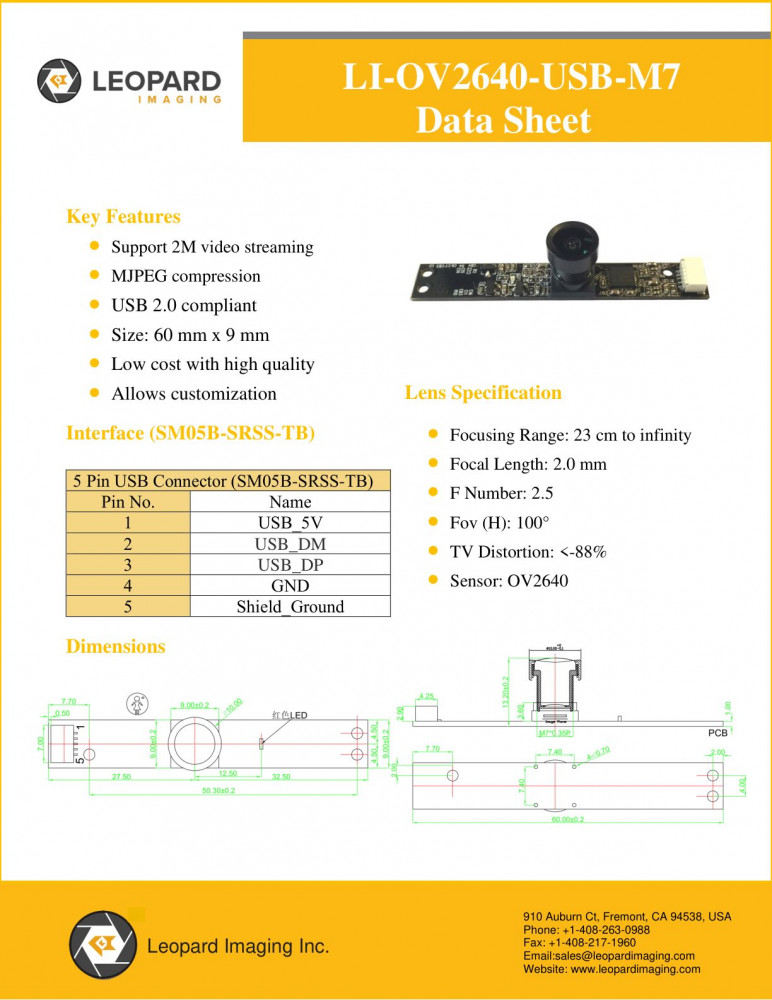 Product technical document page 1